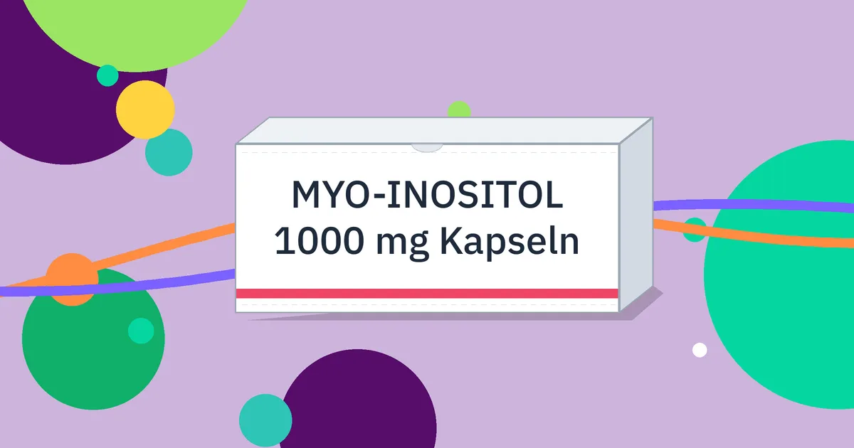 Symbolbild: Packung mit der Aufschrift MYO-INOSITOL 1000 mg Kapseln (PZN 15373899) – Verfügbarkeit und Bezug in Apotheken in Frankfurt am Main