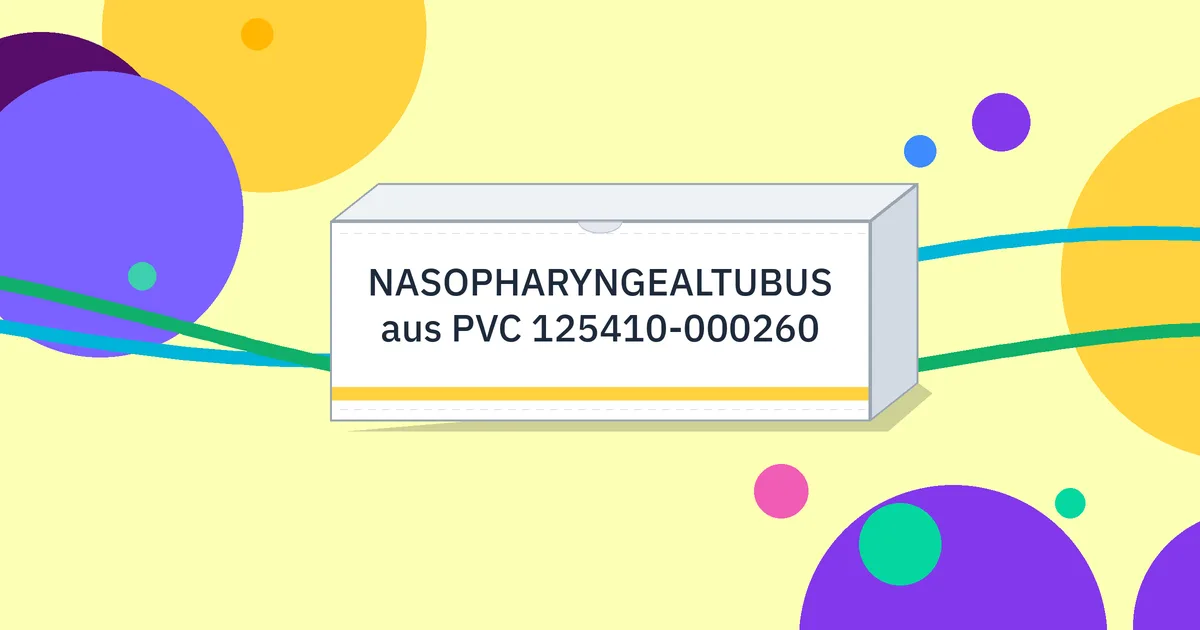 Symbolbild: Packung mit der Aufschrift NASOPHARYNGEALTUBUS aus PVC 125410-000260 (PZN 05031152) – Verfügbarkeit und Bezug in Apotheken in Frankfurt am Main