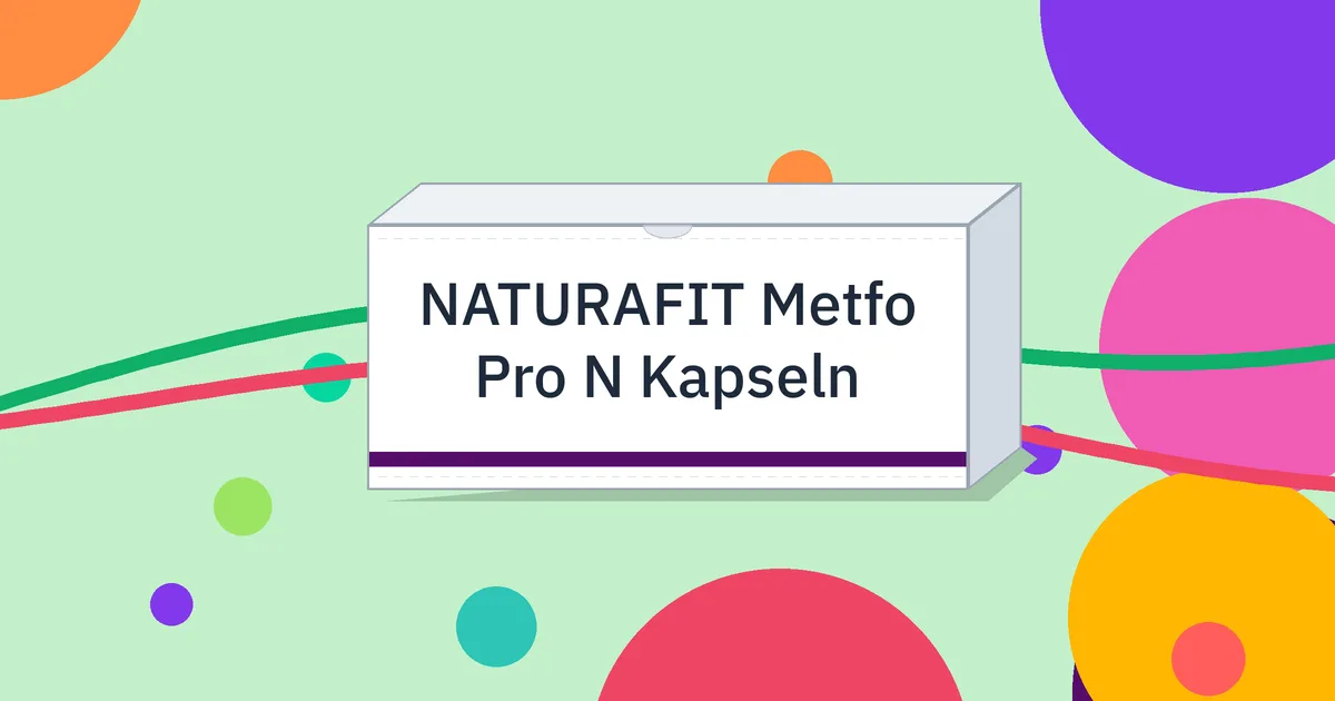 Symbolbild: Packung mit der Aufschrift NATURAFIT Metfo Pro N Kapseln (PZN 14382040) – Verfügbarkeit und Bezug in Apotheken in Frankfurt am Main