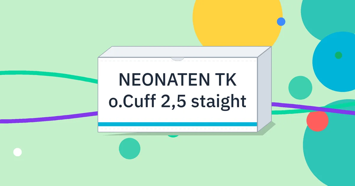 Symbolbild: Packung mit der Aufschrift NEONATEN TK o.Cuff 2,5 staight (PZN 07779848) – Verfügbarkeit und Bezug in Apotheken in Frankfurt am Main