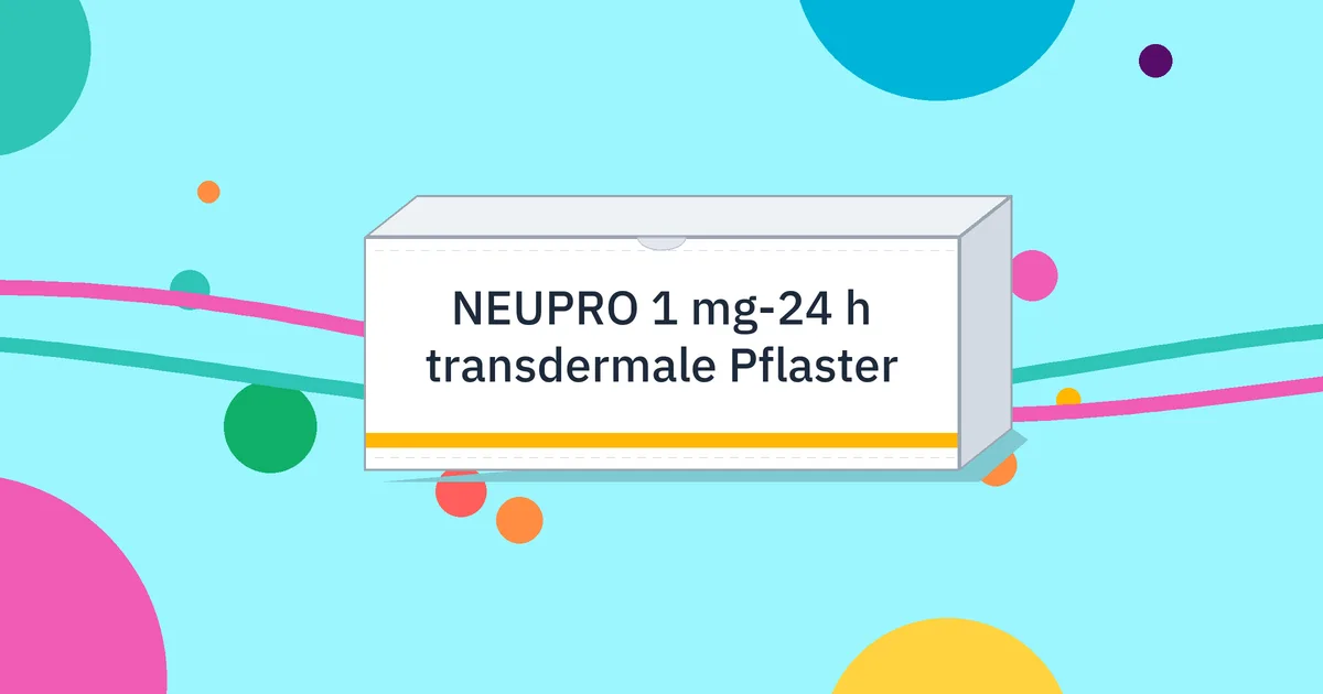 Symbolbild: Packung mit der Aufschrift NEUPRO 1 mg-24 h transdermale Pflaster (PZN 14038874) – Verfügbarkeit und Bezug in Apotheken in Frankfurt am Main