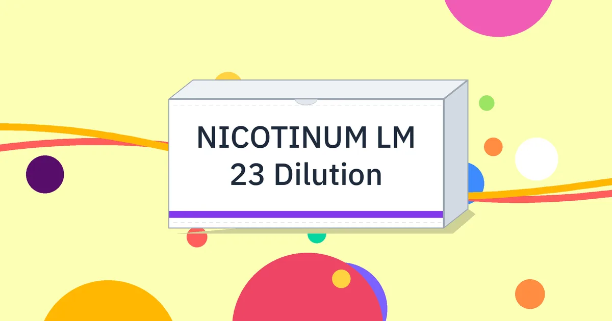 Symbolbild: Packung mit der Aufschrift NICOTINUM LM 23 Dilution (PZN 12969232) – Verfügbarkeit und Bezug in Apotheken in Frankfurt am Main