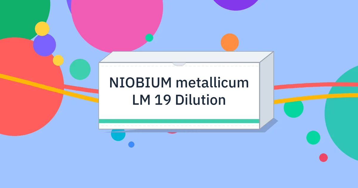 Symbolbild: Packung mit der Aufschrift NIOBIUM metallicum LM 19 Dilution (PZN 13619209) – Verfügbarkeit und Bezug in Apotheken in Frankfurt am Main