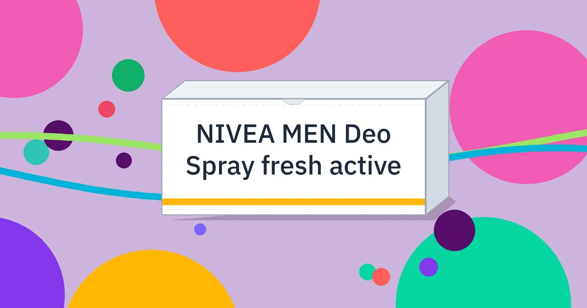 Symbolbild: Packung mit der Aufschrift NIVEA MEN Deo Spray fresh active (PZN 11325975) – Verfügbarkeit und Bezug in Apotheken in Frankfurt am Main
