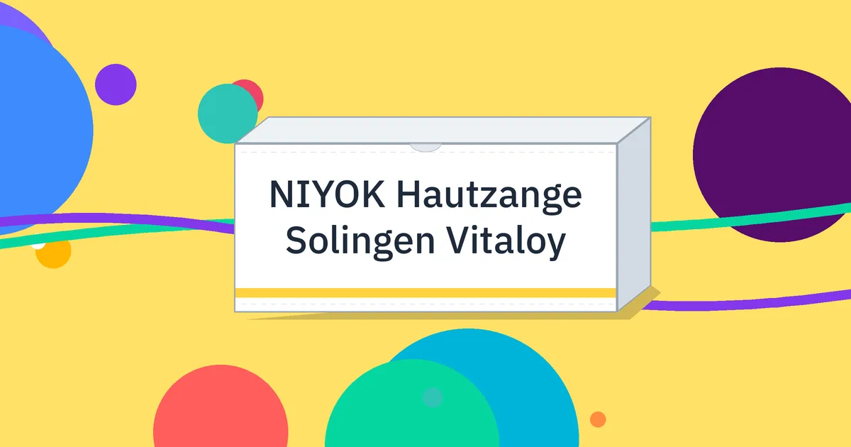 Symbolbild: Packung mit der Aufschrift NIYOK Hautzange Solingen Vitaloy (PZN 19548108) – Verfügbarkeit und Bezug in Apotheken in Frankfurt am Main