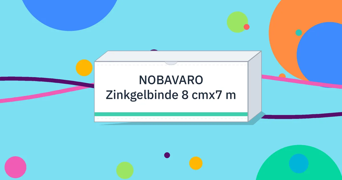 Symbolbild: Packung mit der Aufschrift NOBAVARO Zinkgelbinde 8 cmx7 m (PZN 02259469) – Verfügbarkeit und Bezug in Apotheken in Frankfurt am Main