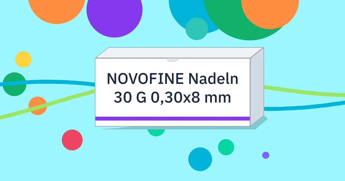 Symbolbild: Packung mit der Aufschrift NOVOFINE Nadeln 30 G 0,30x8 mm (PZN 16509622) – Verfügbarkeit und Bezug in Apotheken in Frankfurt am Main