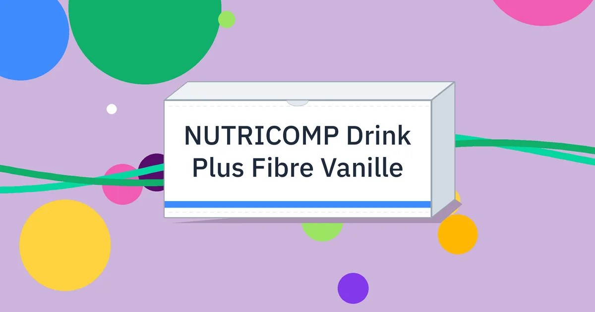 Symbolbild: Packung mit der Aufschrift NUTRICOMP Drink Plus Fibre Vanille (PZN 11139511) – Verfügbarkeit und Bezug in Apotheken in Frankfurt am Main