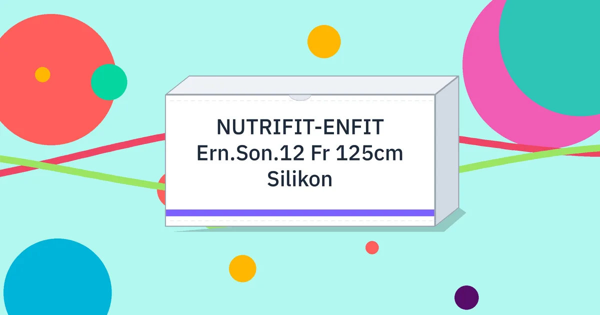 Symbolbild: Packung mit der Aufschrift NUTRIFIT-ENFIT Ern.Son.12 Fr 125cm Silikon (PZN 17272903) – Verfügbarkeit und Bezug in Apotheken in Frankfurt am Main