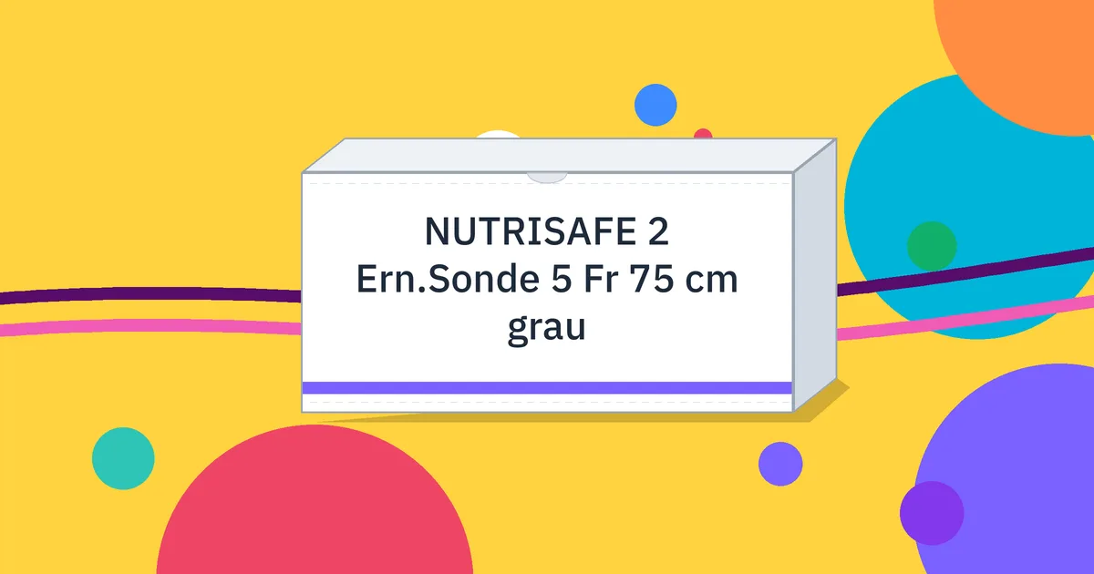 Symbolbild: Packung mit der Aufschrift NUTRISAFE 2 Ern.Sonde 5 Fr 75 cm grau (PZN 04955598) – Verfügbarkeit und Bezug in Apotheken in Frankfurt am Main
