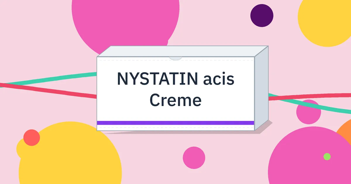Symbolbild: Packung mit der Aufschrift NYSTATIN acis Creme (PZN 09667326) – Verfügbarkeit und Bezug in Apotheken in Frankfurt am Main