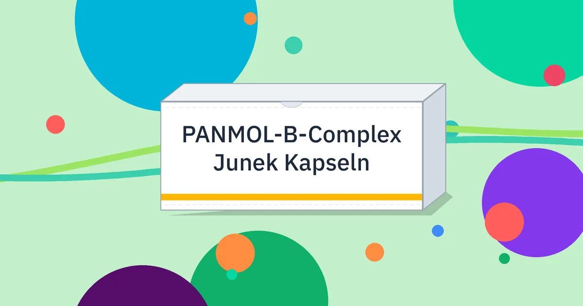 Symbolbild: Packung mit der Aufschrift PANMOL-B-Complex Junek Kapseln (PZN 00996666) – Verfügbarkeit und Bezug in Apotheken in Frankfurt am Main