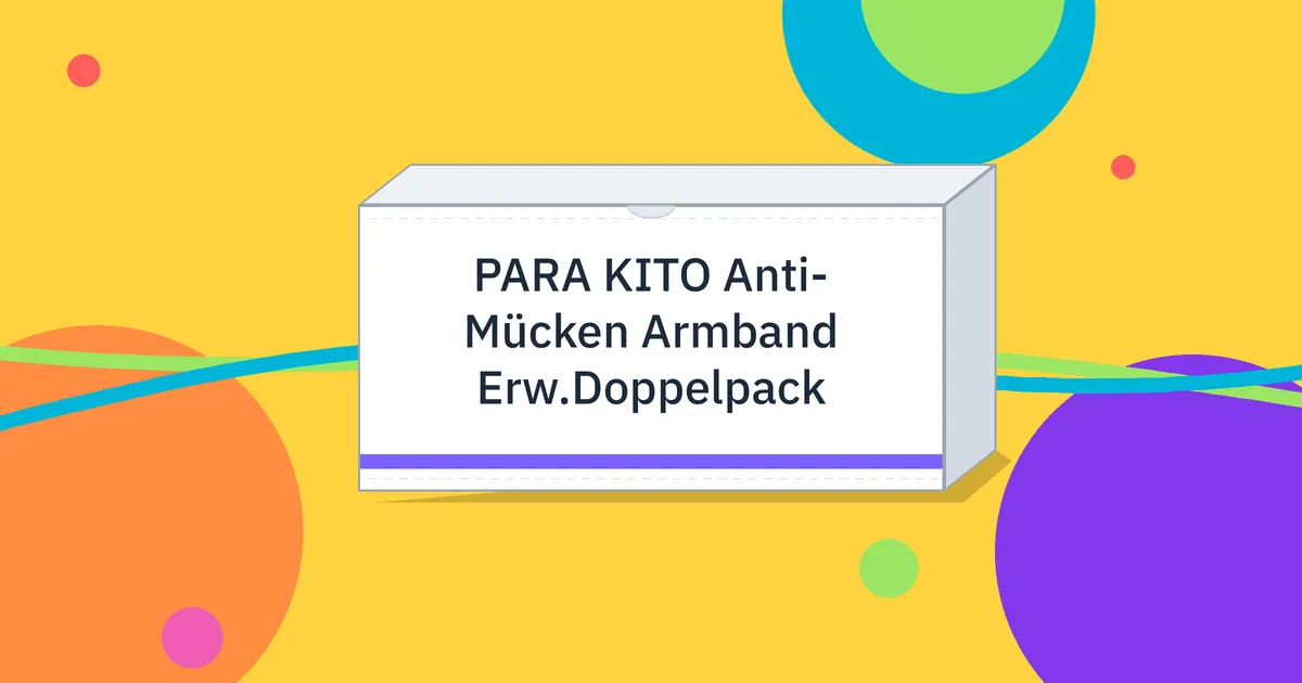 Symbolbild: Packung mit der Aufschrift PARA KITO Anti-Mücken Armband Erw.Doppelpack (PZN 17448986) – Verfügbarkeit und Bezug in Apotheken in Frankfurt am Main