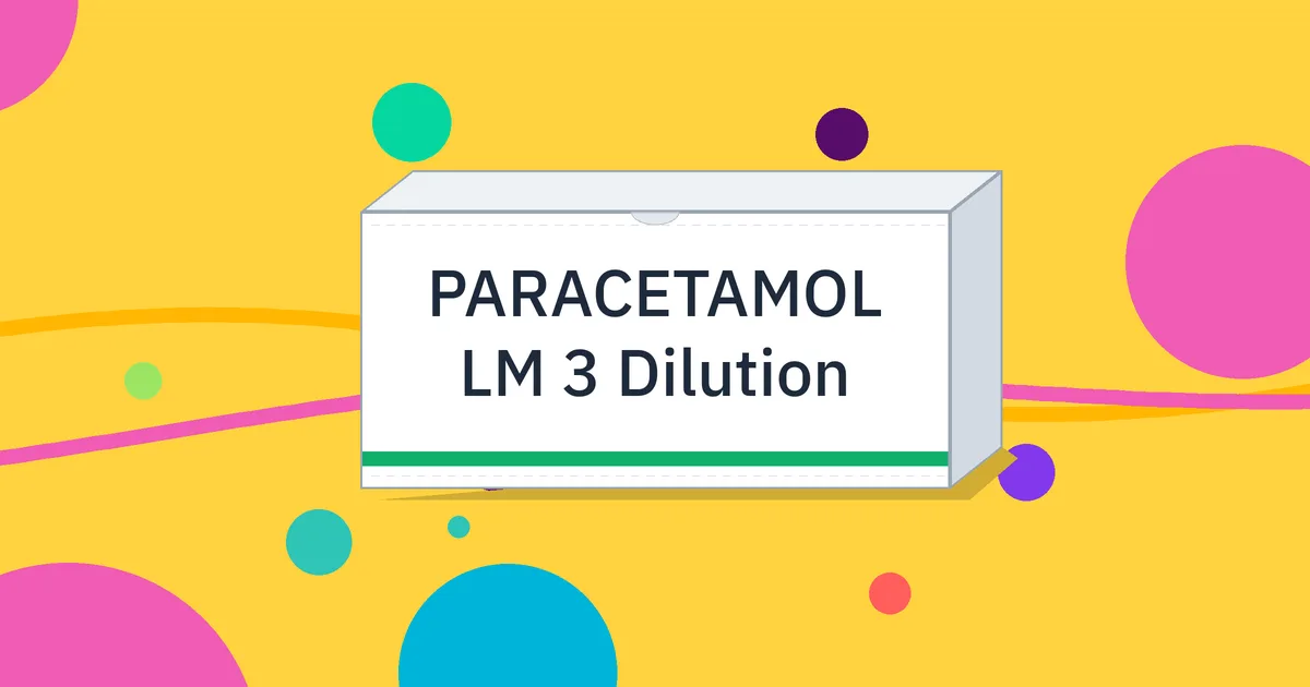 Symbolbild: Packung mit der Aufschrift PARACETAMOL LM 3 Dilution (PZN 12976189) – Verfügbarkeit und Bezug in Apotheken in Frankfurt am Main