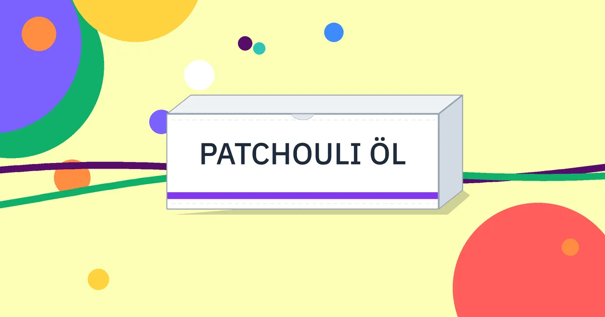 Symbolbild: Packung mit der Aufschrift PATCHOULI ÖL (PZN 03681621) – Verfügbarkeit und Bezug in Apotheken in Frankfurt am Main