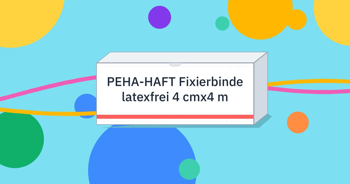 Symbolbild: Packung mit der Aufschrift PEHA-HAFT Fixierbinde latexfrei 4 cmx4 m (PZN 03544433) – Verfügbarkeit und Bezug in Apotheken in Frankfurt am Main
