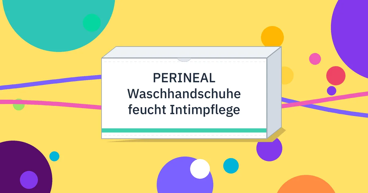 Symbolbild: Packung mit der Aufschrift PERINEAL Waschhandschuhe feucht Intimpflege (PZN 16910448) – Verfügbarkeit und Bezug in Apotheken in Frankfurt am Main