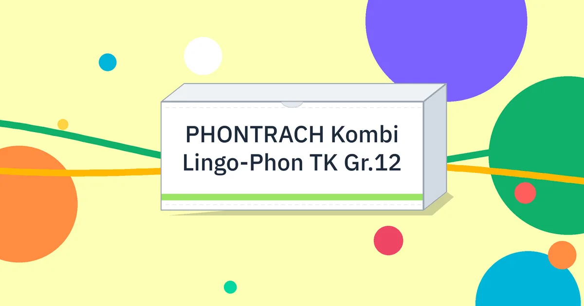 Symbolbild: Packung mit der Aufschrift PHONTRACH Kombi Lingo-Phon TK Gr.12 (PZN 19532082) – Verfügbarkeit und Bezug in Apotheken in Frankfurt am Main