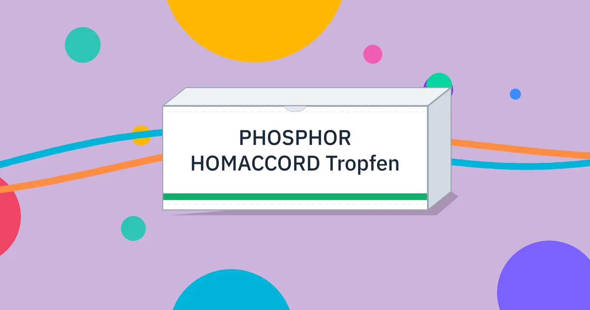 Symbolbild: Packung mit der Aufschrift PHOSPHOR HOMACCORD Tropfen (PZN 00807501) – Verfügbarkeit und Bezug in Apotheken in Frankfurt am Main