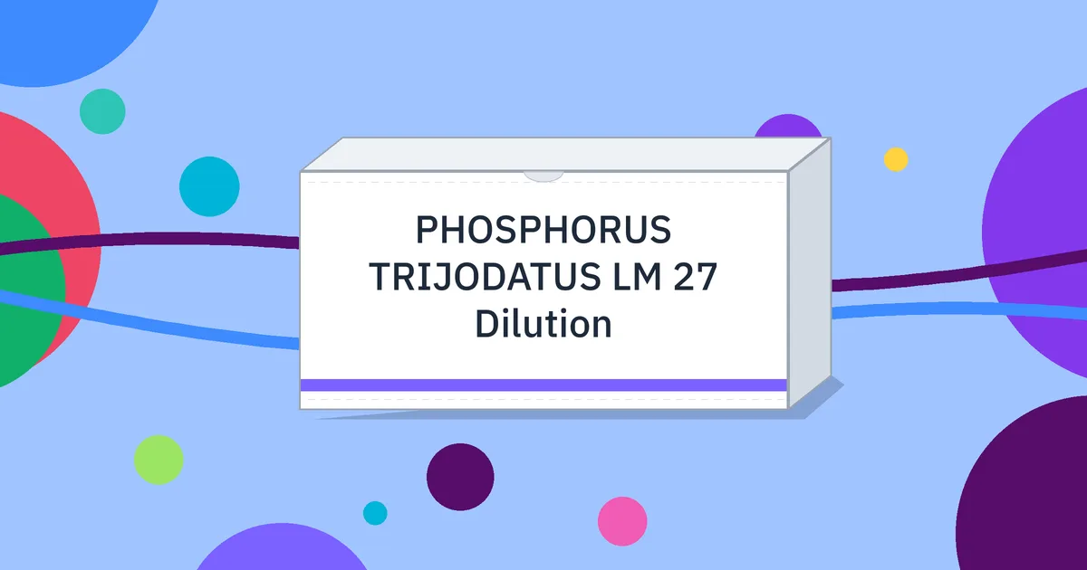 Symbolbild: Packung mit der Aufschrift PHOSPHORUS TRIJODATUS LM 27 Dilution (PZN 13035052) – Verfügbarkeit und Bezug in Apotheken in Frankfurt am Main