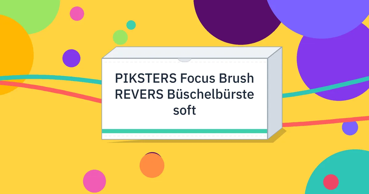 Symbolbild: Packung mit der Aufschrift PIKSTERS Focus Brush REVERS Büschelbürste soft (PZN 17593398) – Verfügbarkeit und Bezug in Apotheken in Frankfurt am Main