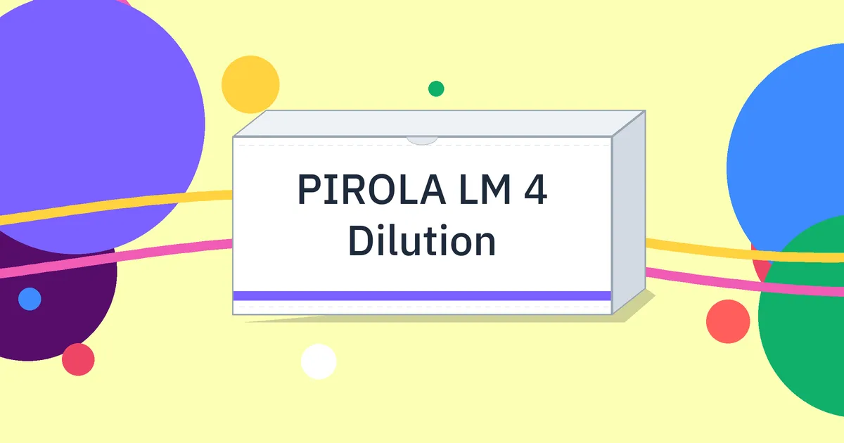Symbolbild: Packung mit der Aufschrift PIROLA LM 4 Dilution (PZN 13645193) – Verfügbarkeit und Bezug in Apotheken in Frankfurt am Main