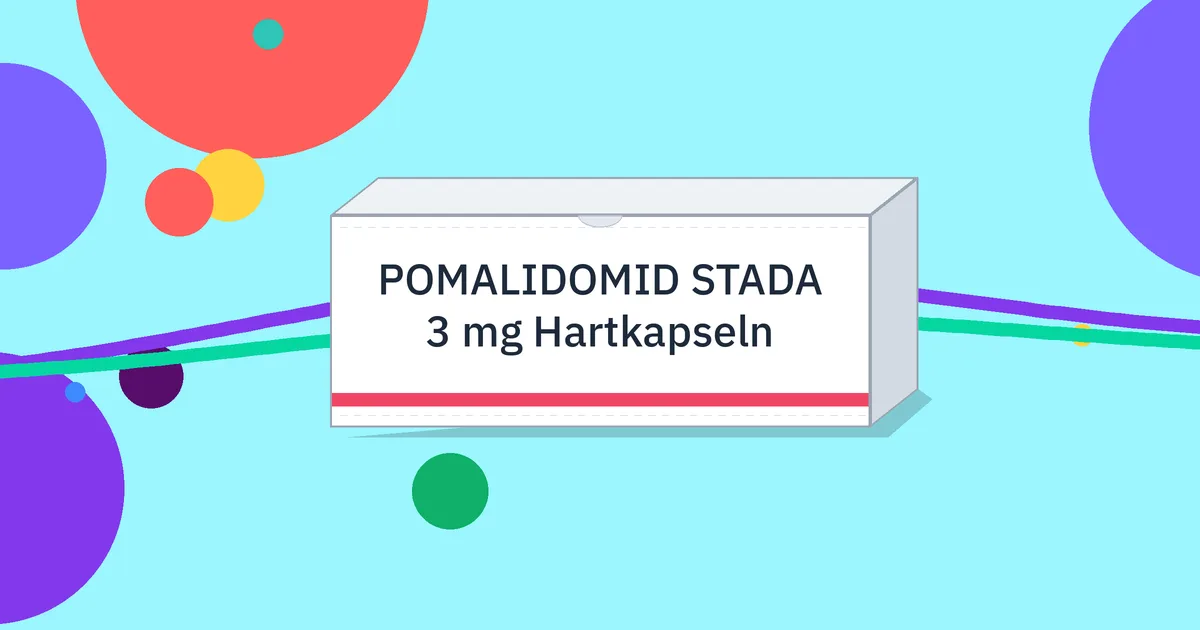 Symbolbild: Packung mit der Aufschrift POMALIDOMID STADA 3 mg Hartkapseln (PZN 19115378) – Verfügbarkeit und Bezug in Apotheken in Frankfurt am Main