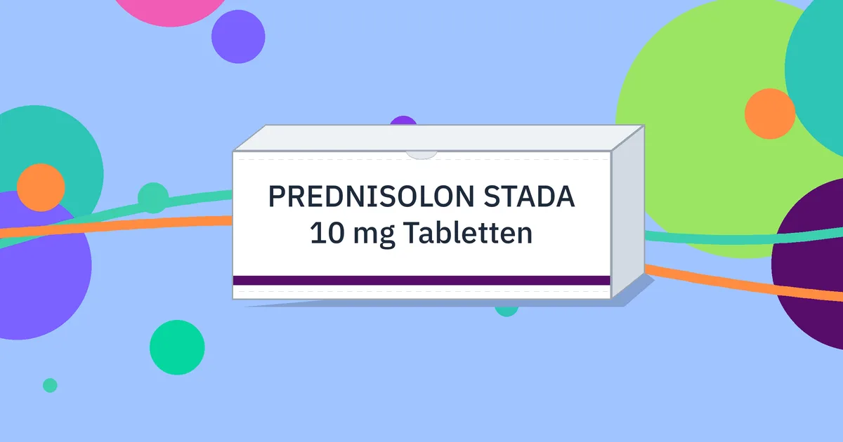 Symbolbild: Packung mit der Aufschrift PREDNISOLON STADA 10 mg Tabletten (PZN 07626010) – Verfügbarkeit und Bezug in Apotheken in Frankfurt am Main