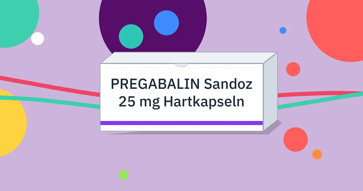 Symbolbild: Packung mit der Aufschrift PREGABALIN Sandoz 25 mg Hartkapseln (PZN 16886974) – Verfügbarkeit und Bezug in Apotheken in Frankfurt am Main