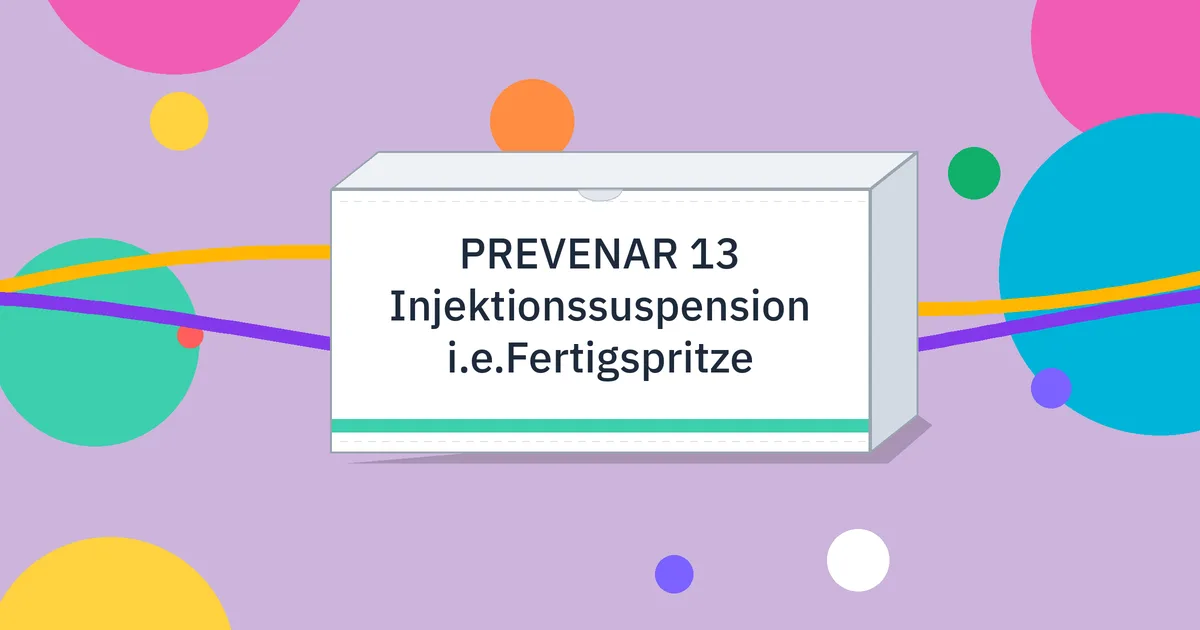 Symbolbild: Packung mit der Aufschrift PREVENAR 13 Injektionssuspension i.e.Fertigspritze (PZN 11685107) – Verfügbarkeit und Bezug in Apotheken in Frankfurt am Main