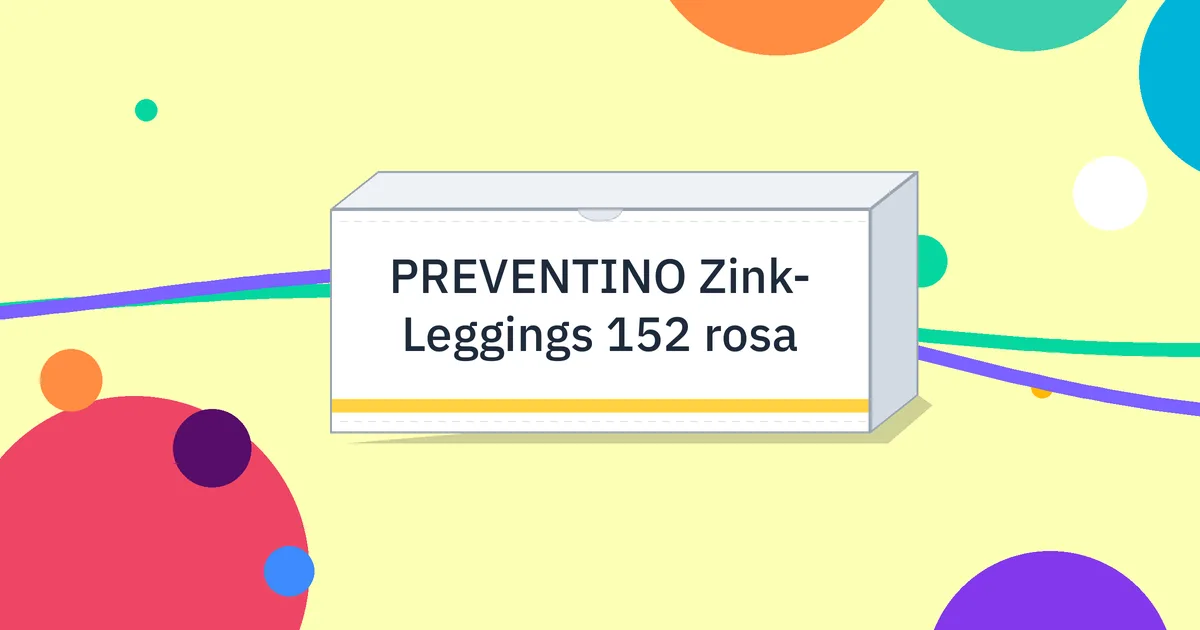 Symbolbild: Packung mit der Aufschrift PREVENTINO Zink-Leggings 152 rosa (PZN 12447203) – Verfügbarkeit und Bezug in Apotheken in Frankfurt am Main