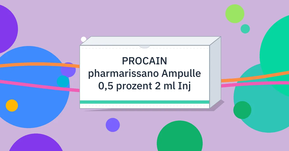 Symbolbild: Packung mit der Aufschrift PROCAIN pharmarissano Ampulle 0,5 prozent 2 ml Inj (PZN 16816092) – Verfügbarkeit und Bezug in Apotheken in Frankfurt am Main