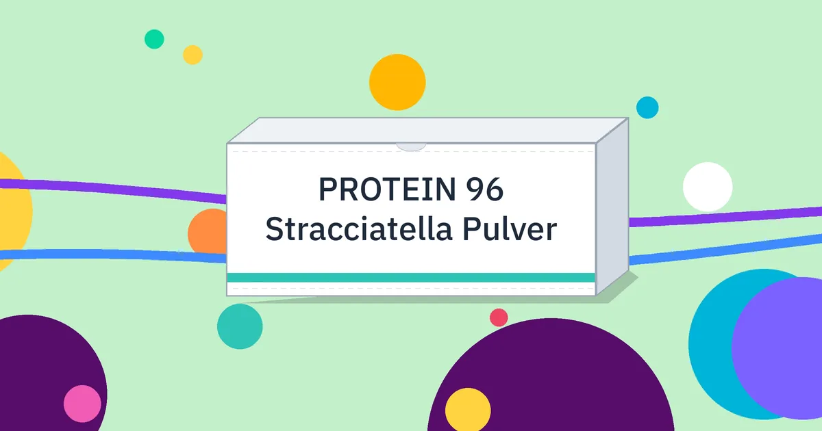 Symbolbild: Packung mit der Aufschrift PROTEIN 96 Stracciatella Pulver (PZN 10534139) – Verfügbarkeit und Bezug in Apotheken in Frankfurt am Main