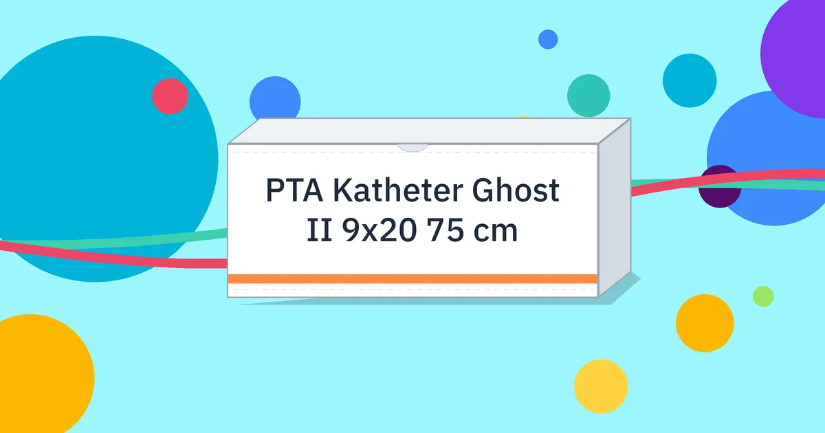 Symbolbild: Packung mit der Aufschrift PTA Katheter Ghost II 9x20 75 cm (PZN 00139933) – Verfügbarkeit und Bezug in Apotheken in Frankfurt am Main