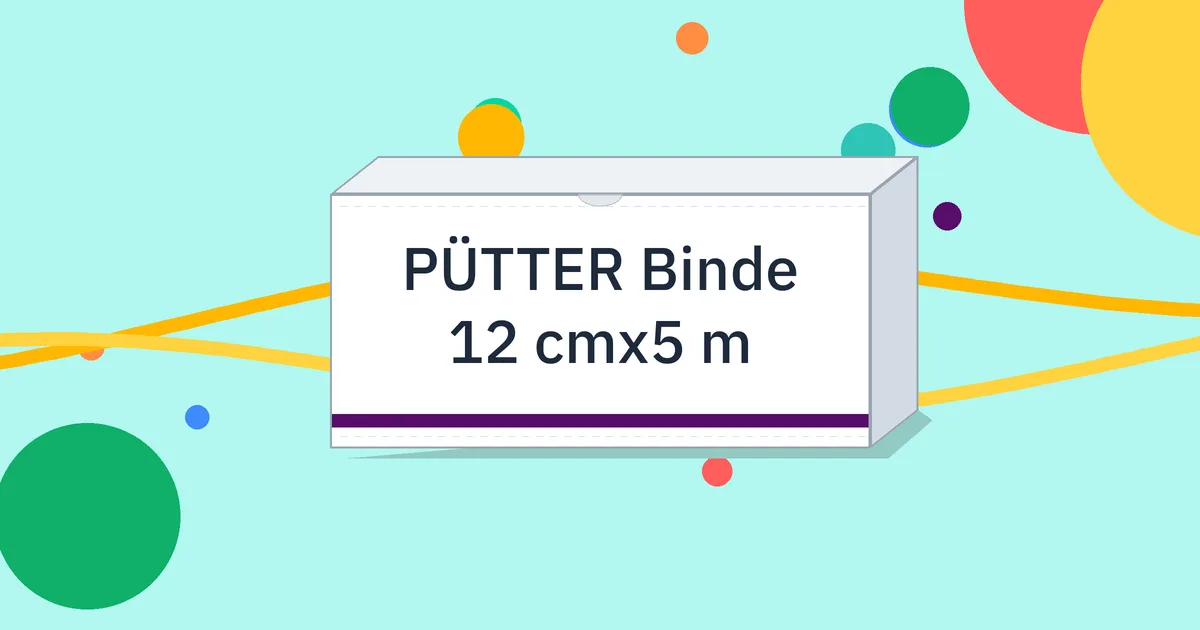 Symbolbild: Packung mit der Aufschrift PÜTTER Binde 12 cmx5 m (PZN 18437536) – Verfügbarkeit und Bezug in Apotheken in Frankfurt am Main