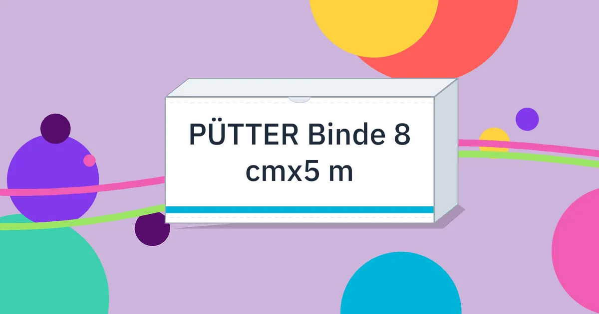 Symbolbild: Packung mit der Aufschrift PÜTTER Binde 8 cmx5 m (PZN 17556687) – Verfügbarkeit und Bezug in Apotheken in Frankfurt am Main