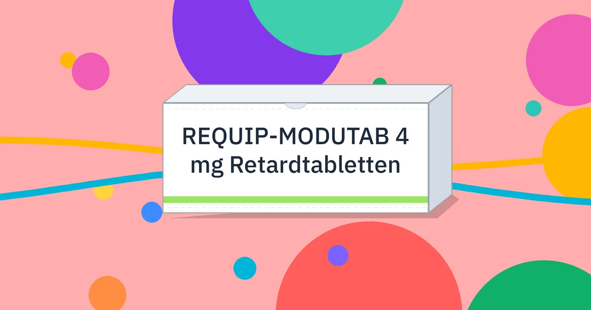 Symbolbild: Packung mit der Aufschrift REQUIP-MODUTAB 4 mg Retardtabletten (PZN 09001751) – Verfügbarkeit und Bezug in Apotheken in Frankfurt am Main