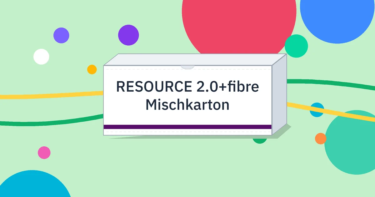 Symbolbild: Packung mit der Aufschrift RESOURCE 2.0+fibre Mischkarton (PZN 02820658) – Verfügbarkeit und Bezug in Apotheken in Frankfurt am Main