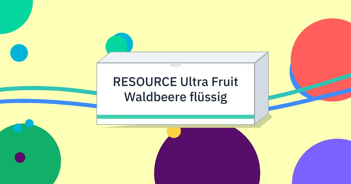 Symbolbild: Packung mit der Aufschrift RESOURCE Ultra Fruit Waldbeere flüssig (PZN 17849745) – Verfügbarkeit und Bezug in Apotheken in Frankfurt am Main