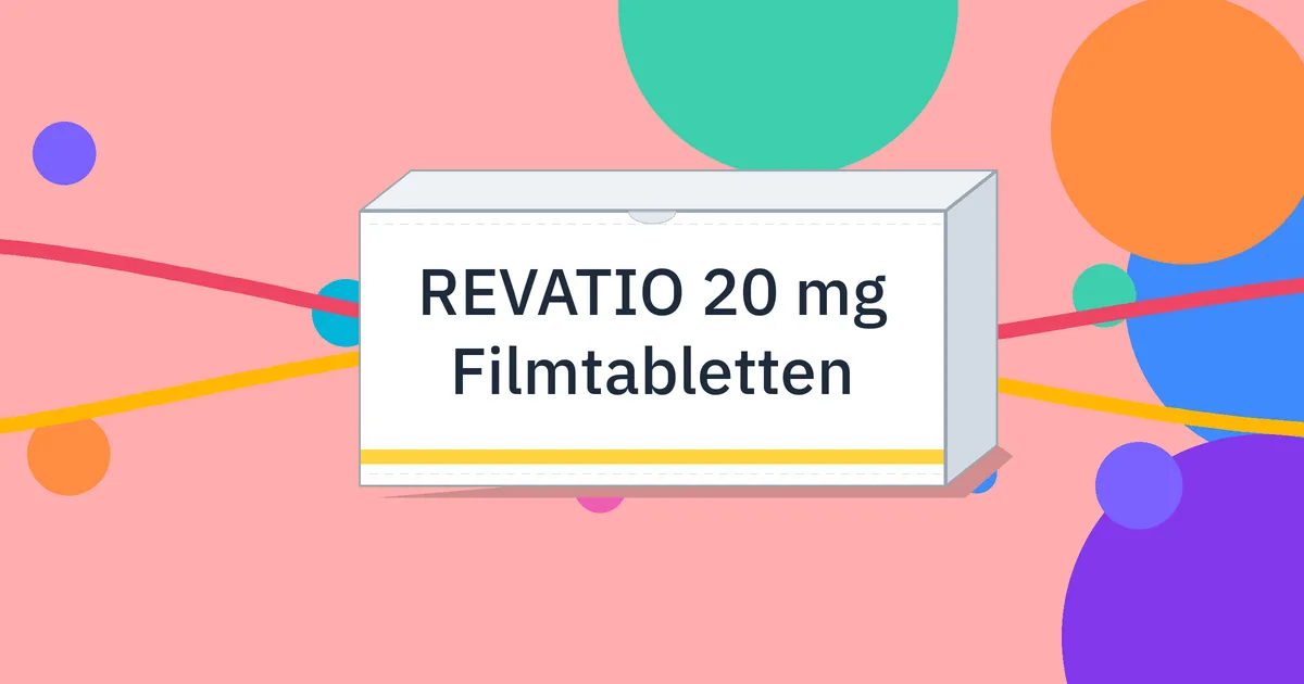 Symbolbild: Packung mit der Aufschrift REVATIO 20 mg Filmtabletten (PZN 01055434) – Verfügbarkeit und Bezug in Apotheken in Frankfurt am Main