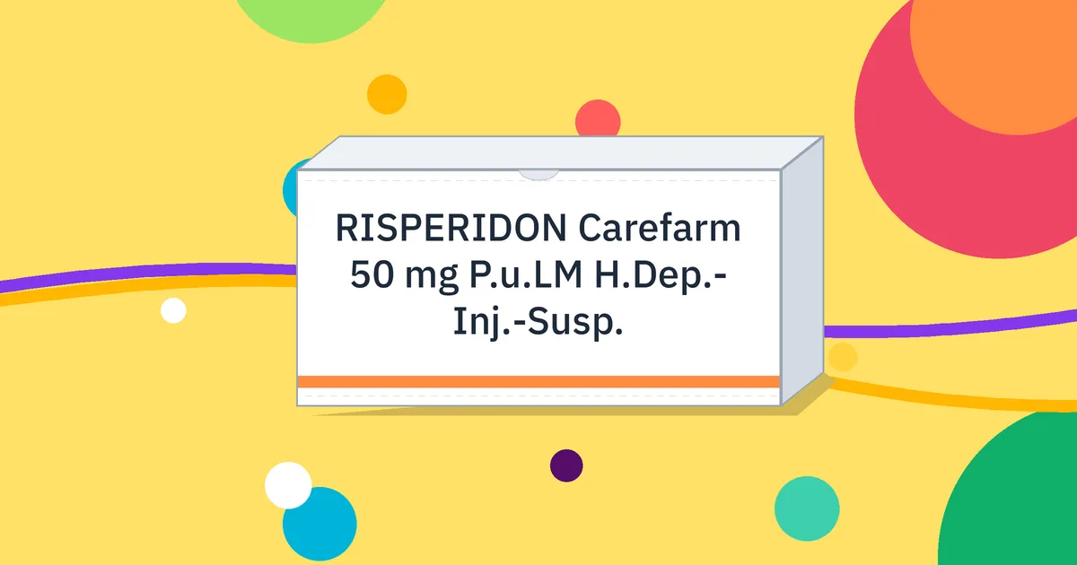Symbolbild: Packung mit der Aufschrift RISPERIDON Carefarm 50 mg P.u.LM H.Dep.-Inj.-Susp. (PZN 19409424) – Verfügbarkeit und Bezug in Apotheken in Frankfurt am Main