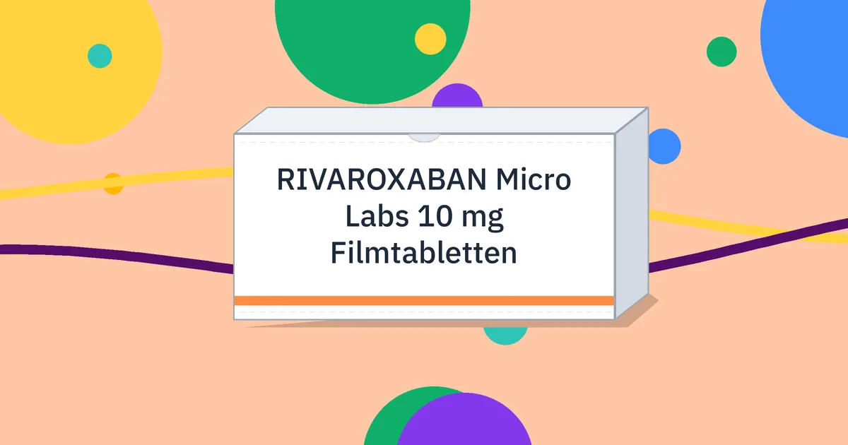 Symbolbild: Packung mit der Aufschrift RIVAROXABAN Micro Labs 10 mg Filmtabletten (PZN 20165200) – Verfügbarkeit und Bezug in Apotheken in Frankfurt am Main