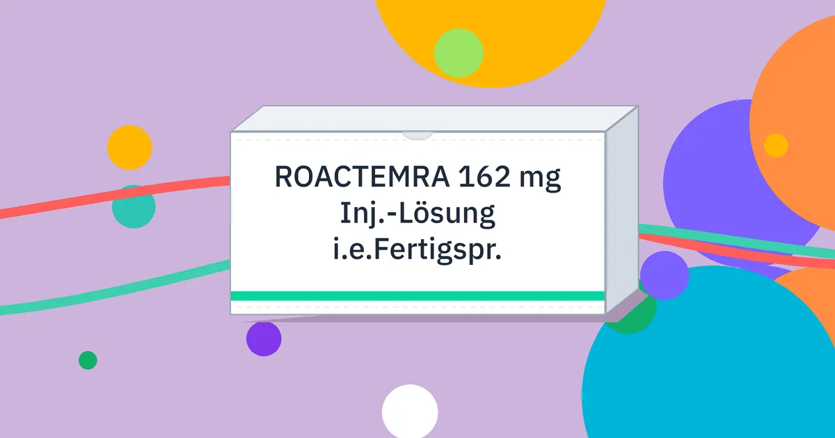 Symbolbild: Packung mit der Aufschrift ROACTEMRA 162 mg Inj.-Lösung i.e.Fertigspr. (PZN 19667988) – Verfügbarkeit und Bezug in Apotheken in Frankfurt am Main