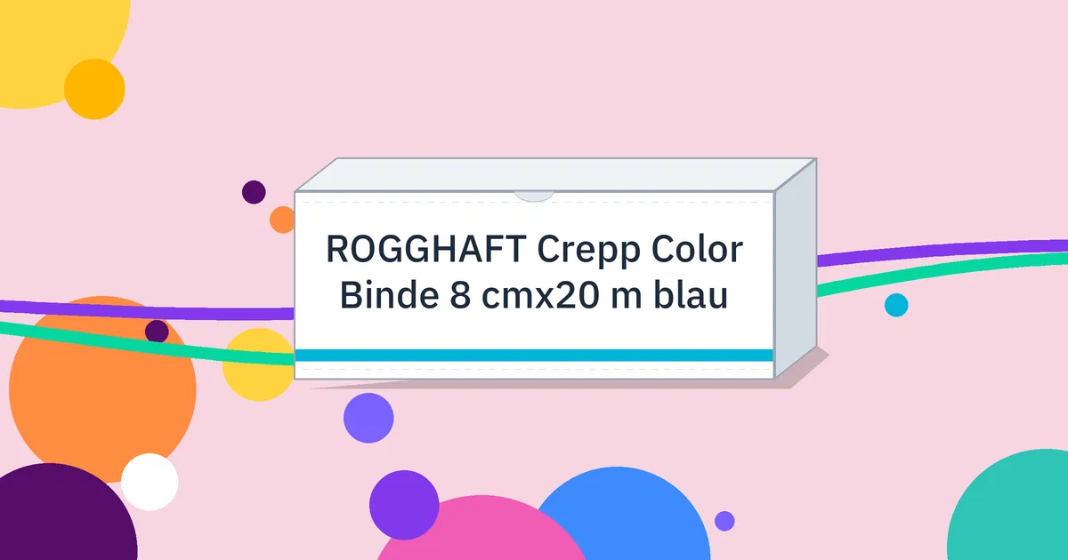 Symbolbild: Packung mit der Aufschrift ROGGHAFT Crepp Color Binde 8 cmx20 m blau (PZN 08419566) – Verfügbarkeit und Bezug in Apotheken in Frankfurt am Main