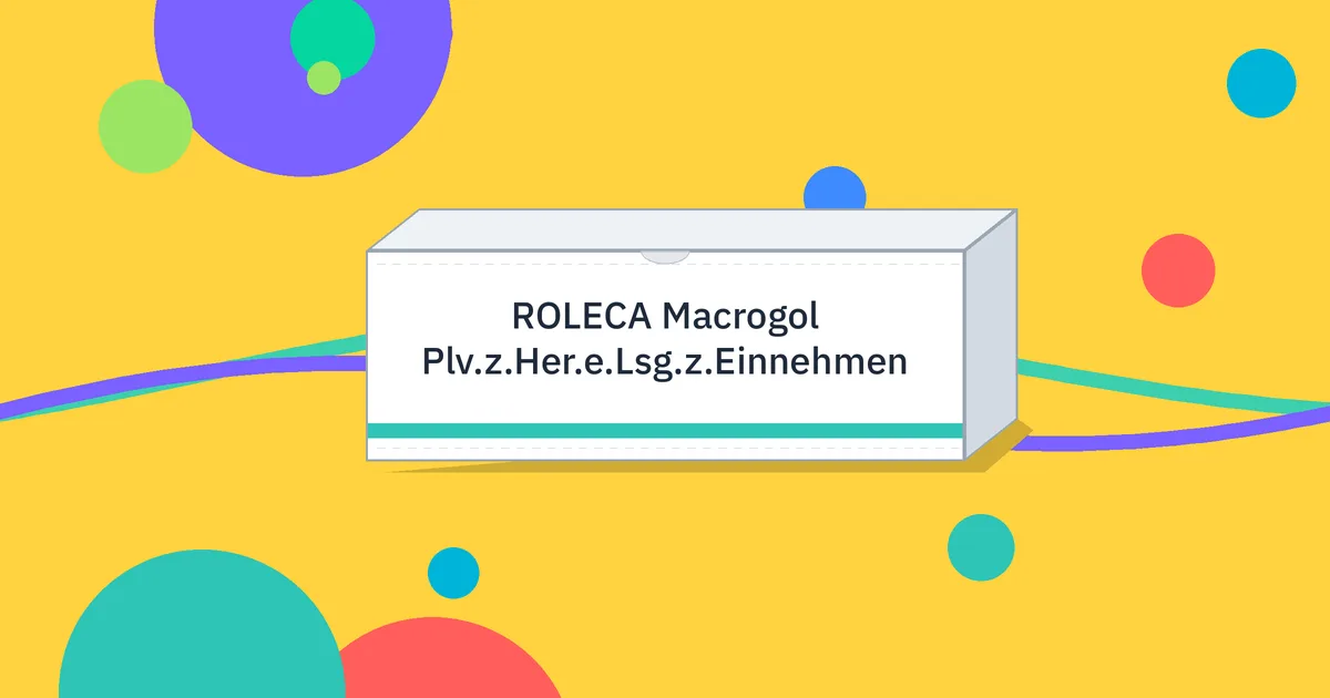 Symbolbild: Packung mit der Aufschrift ROLECA Macrogol Plv.z.Her.e.Lsg.z.Einnehmen (PZN 17440074) – Verfügbarkeit und Bezug in Apotheken in Frankfurt am Main