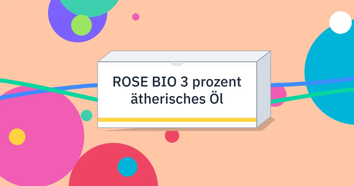 Symbolbild: Packung mit der Aufschrift ROSE BIO 3 prozent ätherisches Öl (PZN 18244346) – Verfügbarkeit und Bezug in Apotheken in Frankfurt am Main