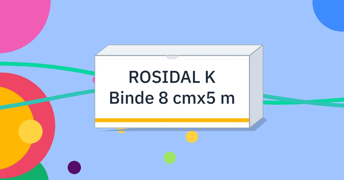 Symbolbild: Packung mit der Aufschrift ROSIDAL K Binde 8 cmx5 m (PZN 16201025) – Verfügbarkeit und Bezug in Apotheken in Frankfurt am Main