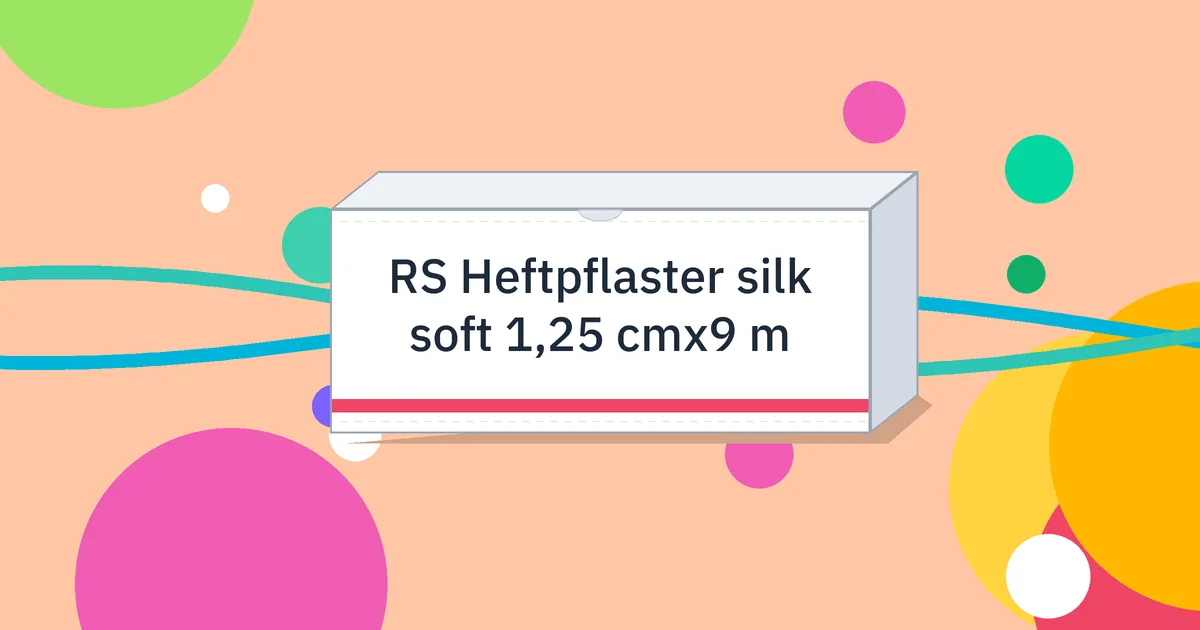 Symbolbild: Packung mit der Aufschrift RS Heftpflaster silk soft 1,25 cmx9 m (PZN 06589554) – Verfügbarkeit und Bezug in Apotheken in Frankfurt am Main
