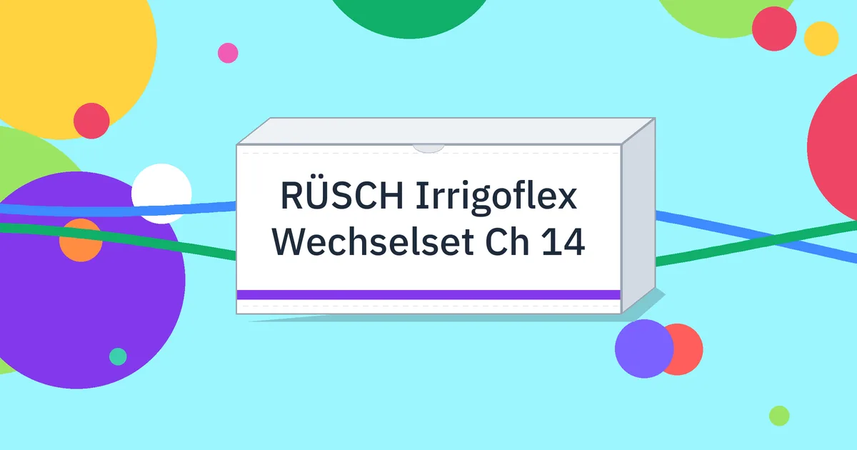 Symbolbild: Packung mit der Aufschrift RÜSCH Irrigoflex Wechselset Ch 14 (PZN 01574921) – Verfügbarkeit und Bezug in Apotheken in Frankfurt am Main