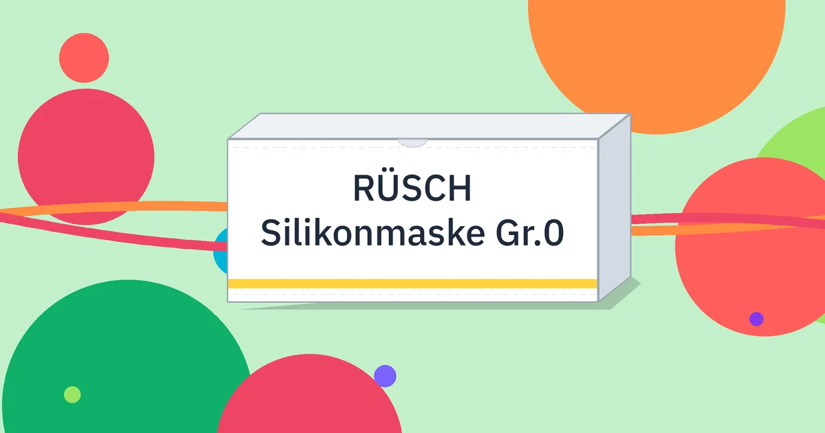 Symbolbild: Packung mit der Aufschrift RÜSCH Silikonmaske Gr.0 (PZN 12463946) – Verfügbarkeit und Bezug in Apotheken in Frankfurt am Main